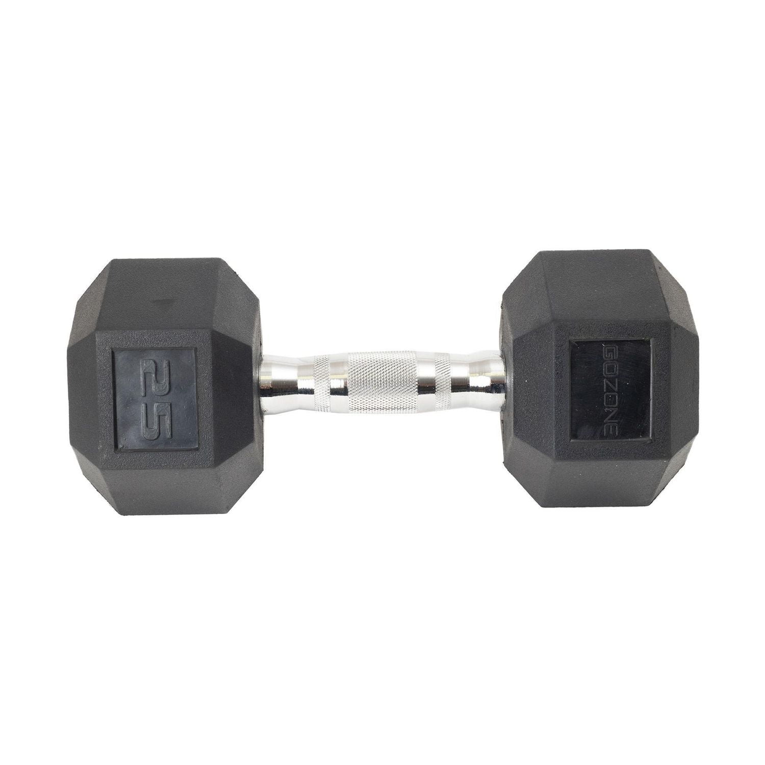 Click here for Gozone Rubber-Coated Hex Dumbbell - Black/Chrome prices