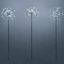 10" Silver Starburst Lighted Branches on Stakes with Cool White LED ...