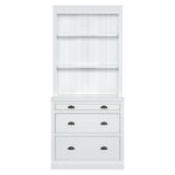 Harper & Bright Designs Tall Bookshelf with LED Lighting, White ...
