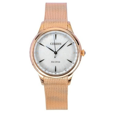 Citizen Eco-Drive Gold-Tone Ladies Watch, EM0682-74A with Silver Dial ...