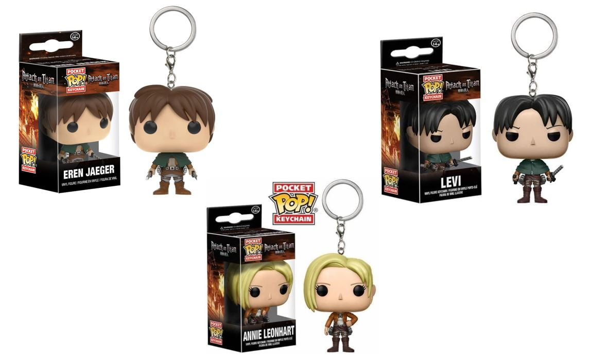 Funko Pop Attack On Titan Eren, Levi And Annie Keychain Pack Of 3 ...