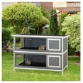 54" 2-Story Rabbit Hutch - Large Bunny Cage Wooden Pet House - Outdoor ...