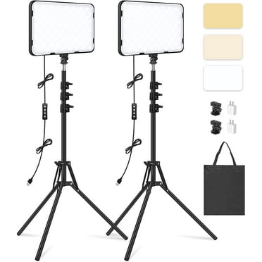 2 Pack LED Video Photography Lighting Kit with 62.99'' Tripod Stand ...