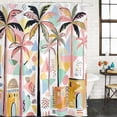 60x72 Inch Shower Curtains for Bathroom, Pink Palm Trees Fabric Bath ...