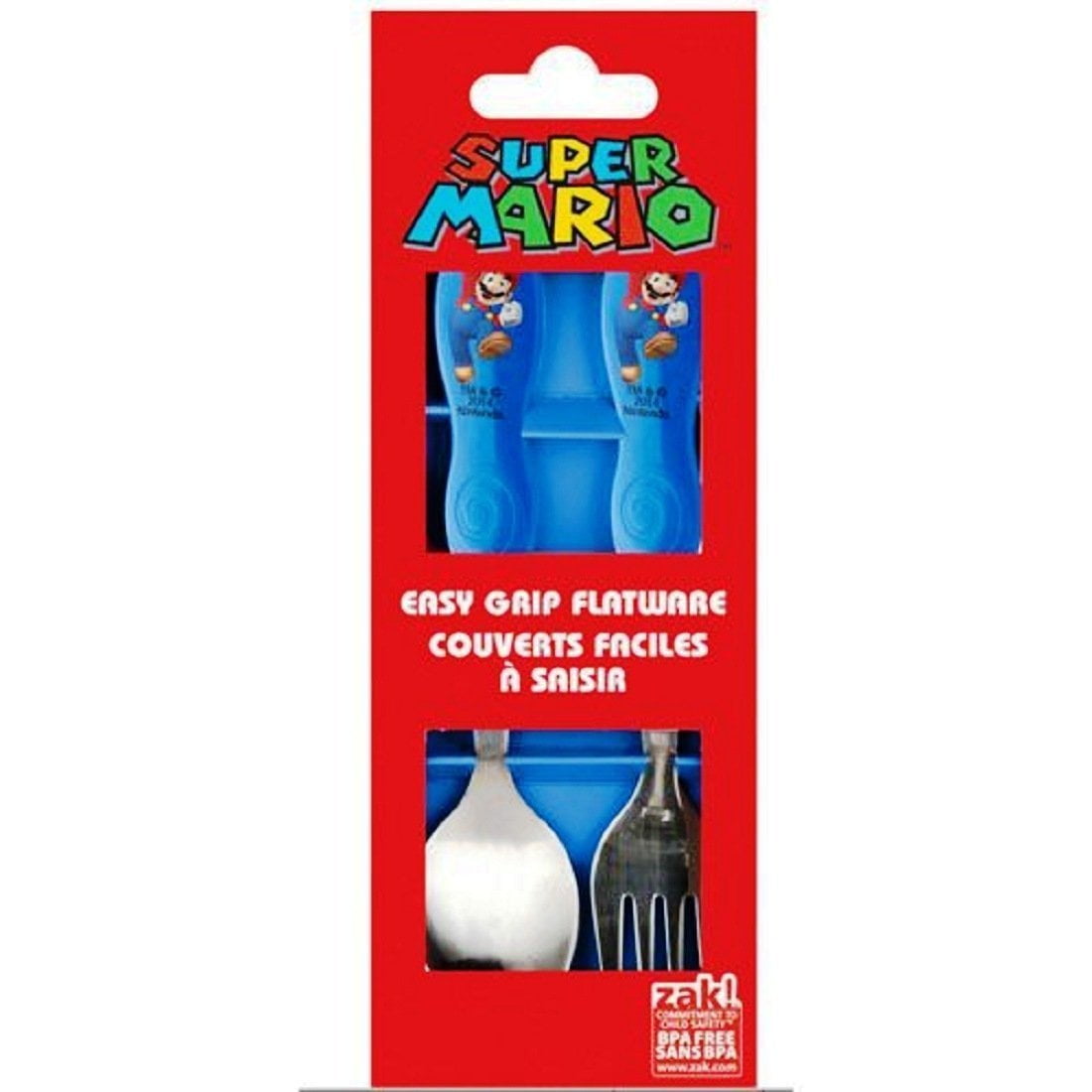 Zak Designs Easy Grip Children's Spoon and Fork Flatware Mario ...