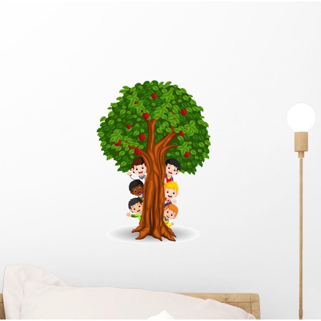 Kids Apple Tree Wall Decal Sticker Set Wallmonkeys Individual Peel and ...