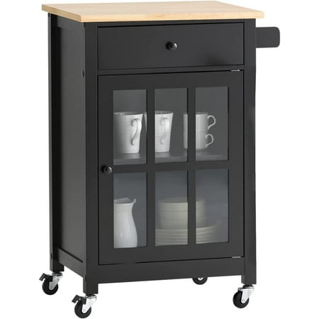 SoBuy FKW98-SCH Kitchen Storage Trolley Serving Trolley with Rubber ...