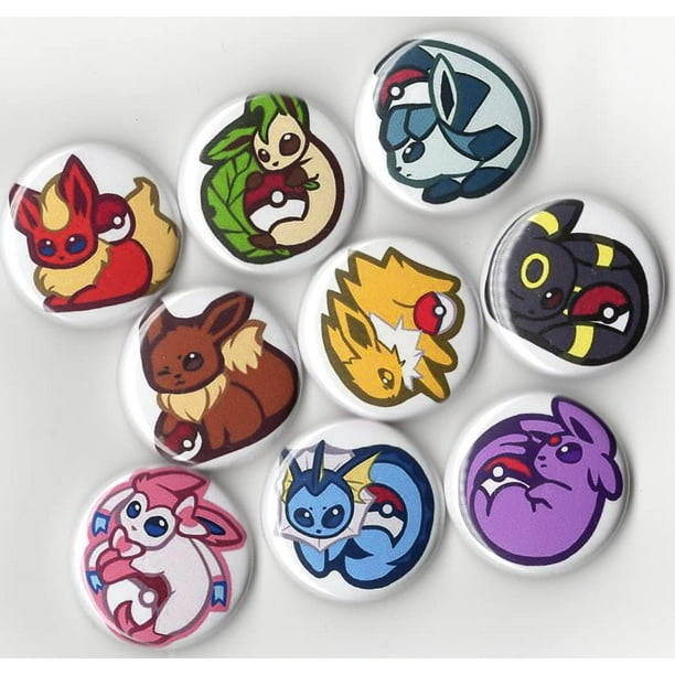 Pokemon Eeveelution Buttons Set - 9 Piece 1" inch Pin Back - Umbreon ...