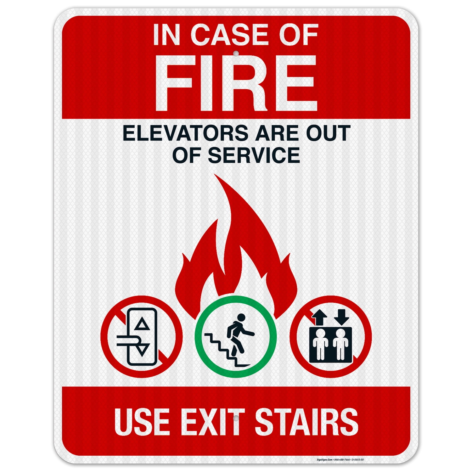 In Case Of Fire Elevators Are Out Of Service Use Exit Stairs Sign, Fire ...