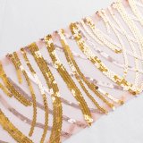 Efavormart 5 Pack Rose Gold Wave Mesh Chair Sashes With Gold ...