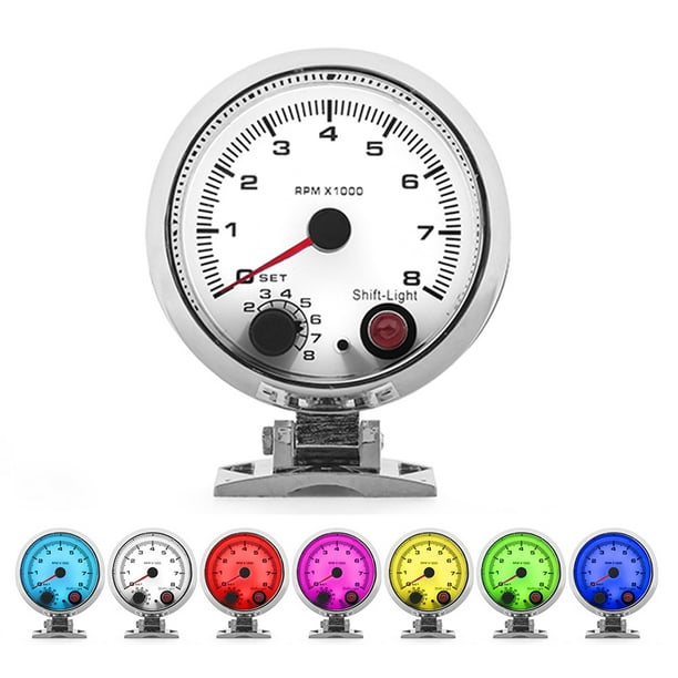 Dyno Racing 3.75'' Racing Tachometer Gauge Tacho Meter 7 Color LED ...