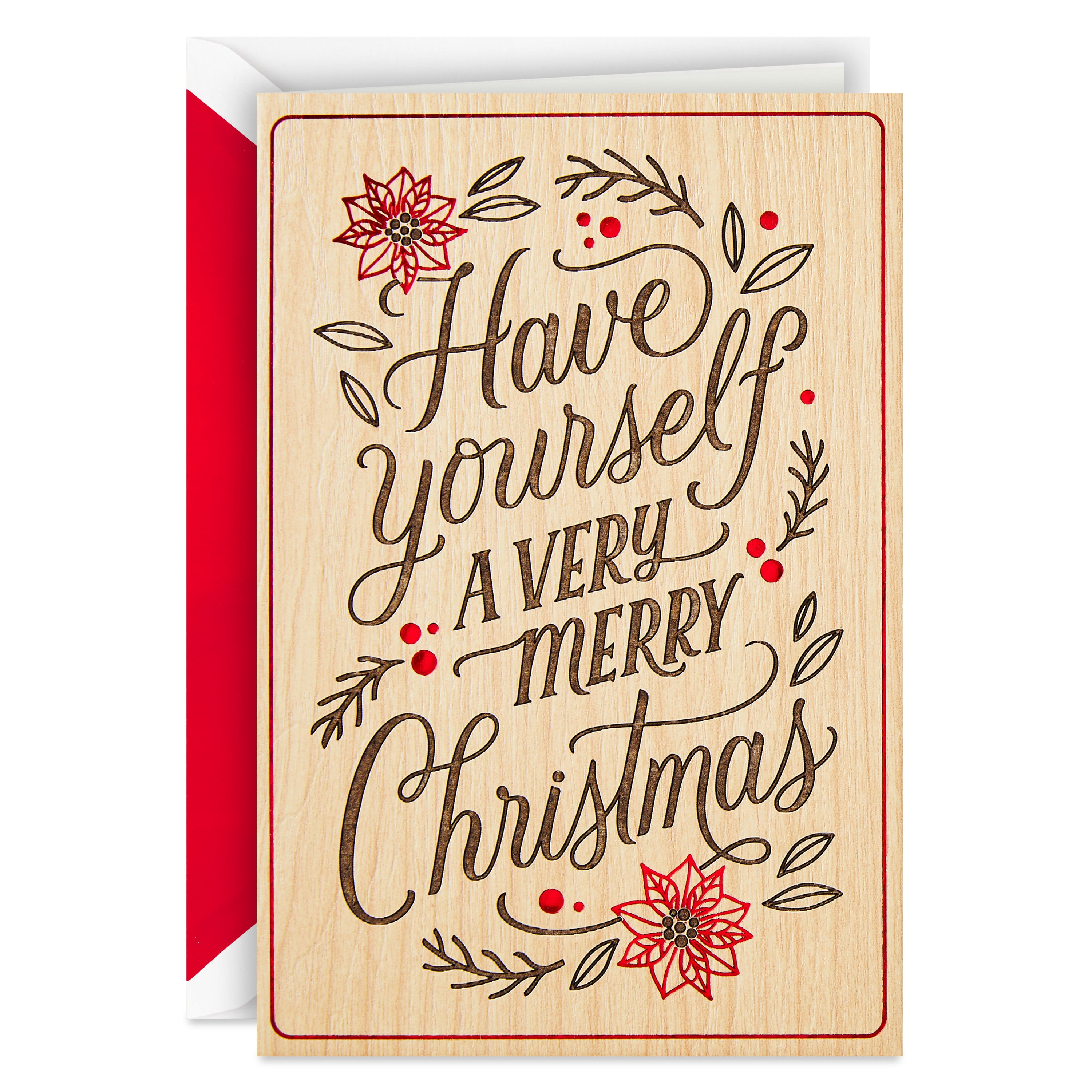 Hallmark Signature Wood Christmas Greeting Card with Envelope, 7" x 3.4 ...