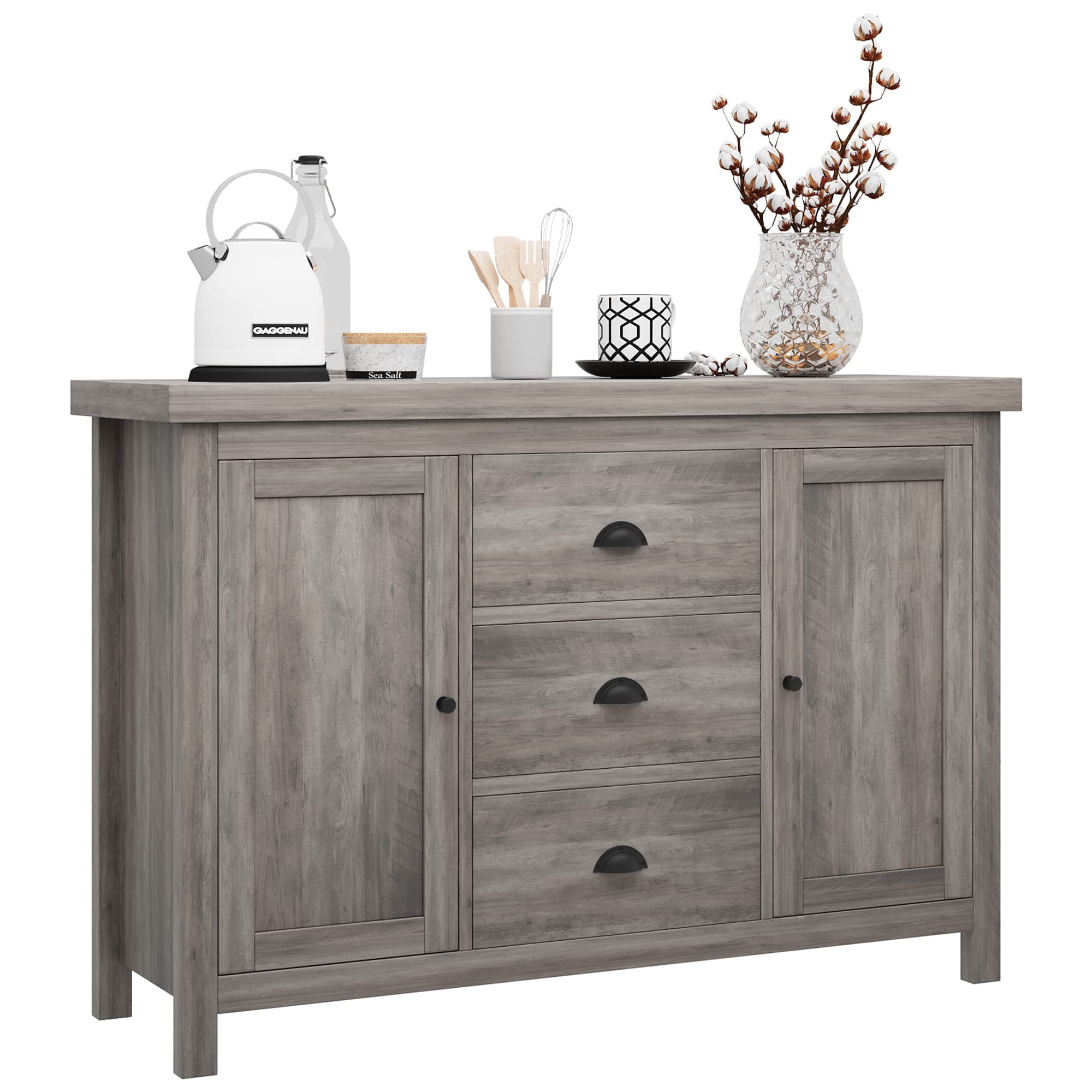 Buffet Cabinet, Console Table Bar Sideboard with 3 Drawers & 2 Doors ...