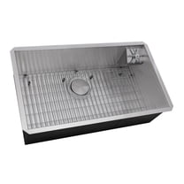 Ruvati RVH8303 33 in. 16 Gauge Single Bowl Workstation Ledge Rounded ...