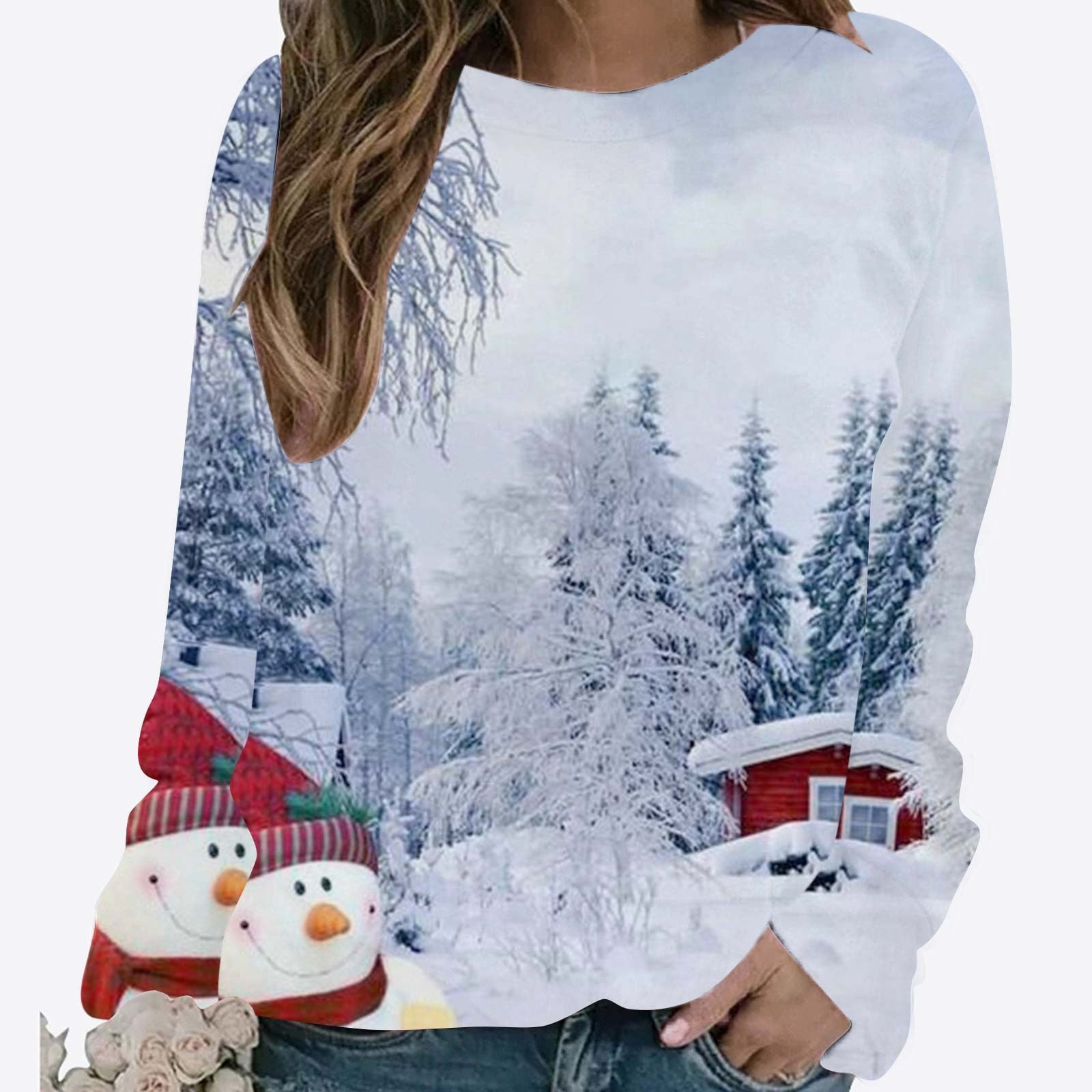 Click here for Xwshyw Shirts For Women Womens Christmas Long Slee... prices
