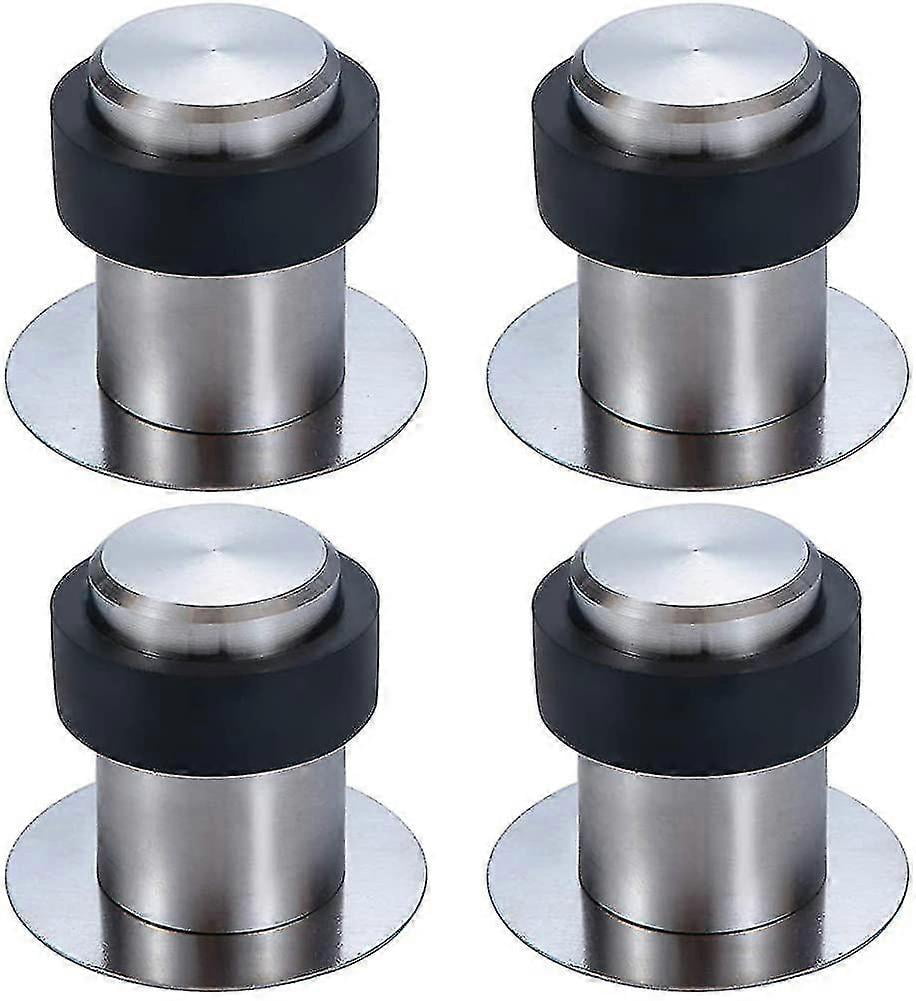 4pcs Less Steel Door Stop, 1.8" Floor Mounted Door Stopper Doorstop ...