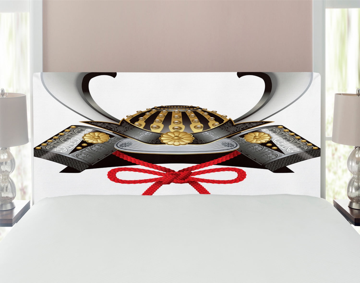 Japanese Headboard, Pattern of Classic Japanese Kabuto Custom Medieval ...