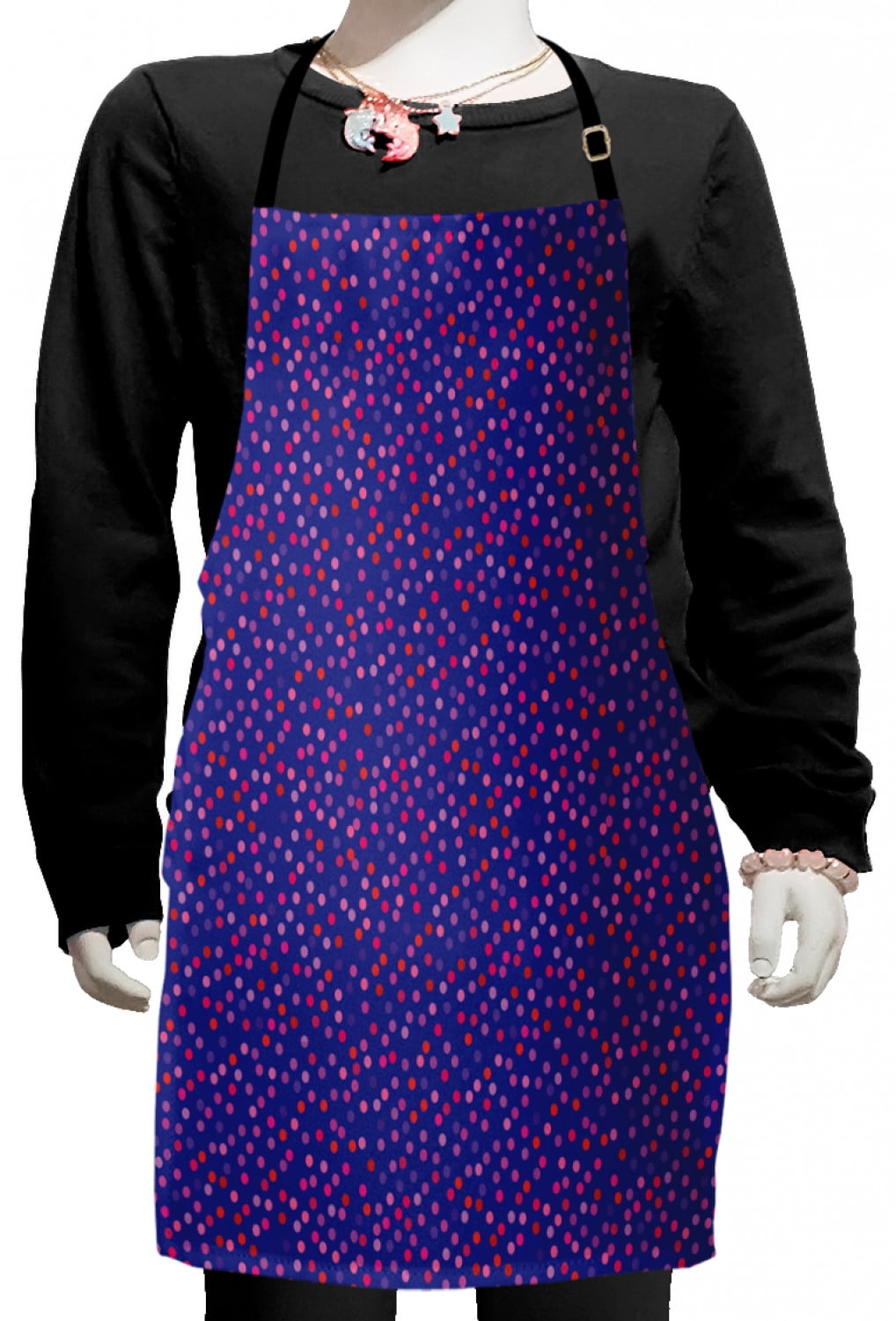Abstract Kids Apron, Irregular Warm Colored Dots Pattern Carnival Theme ...