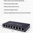 7 Port Gigabit Ethernet Splitter RJ45 Networking Adapters Gold Plateds ...