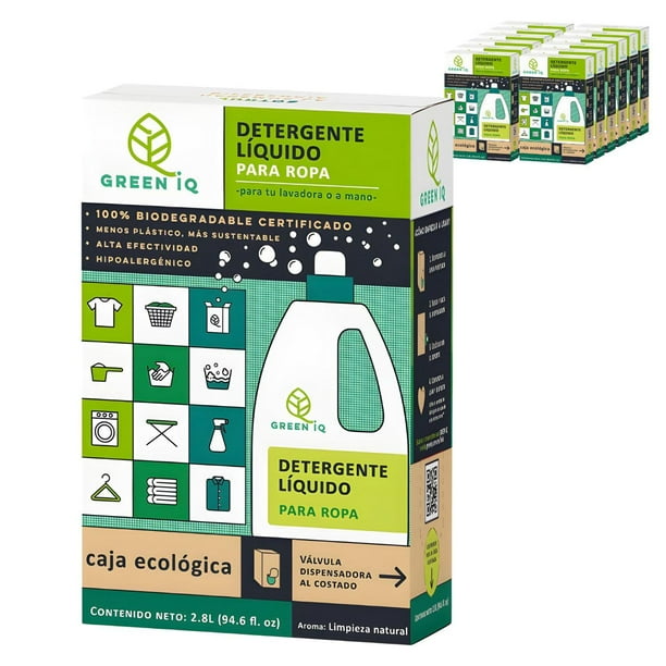 Set Detergente Líquido Green IQ Biodegradable Caja 12 Und verde | Bodega Aurrera en línea