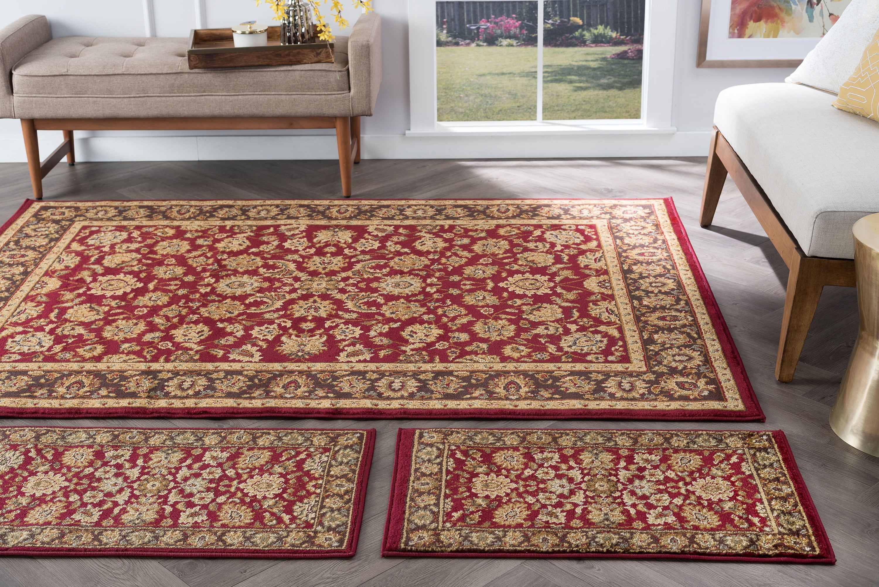 Traditional Area Rug (3-Piece Rug Set: (5' x 7', 20'' x 60'', 20'' x 32 ...