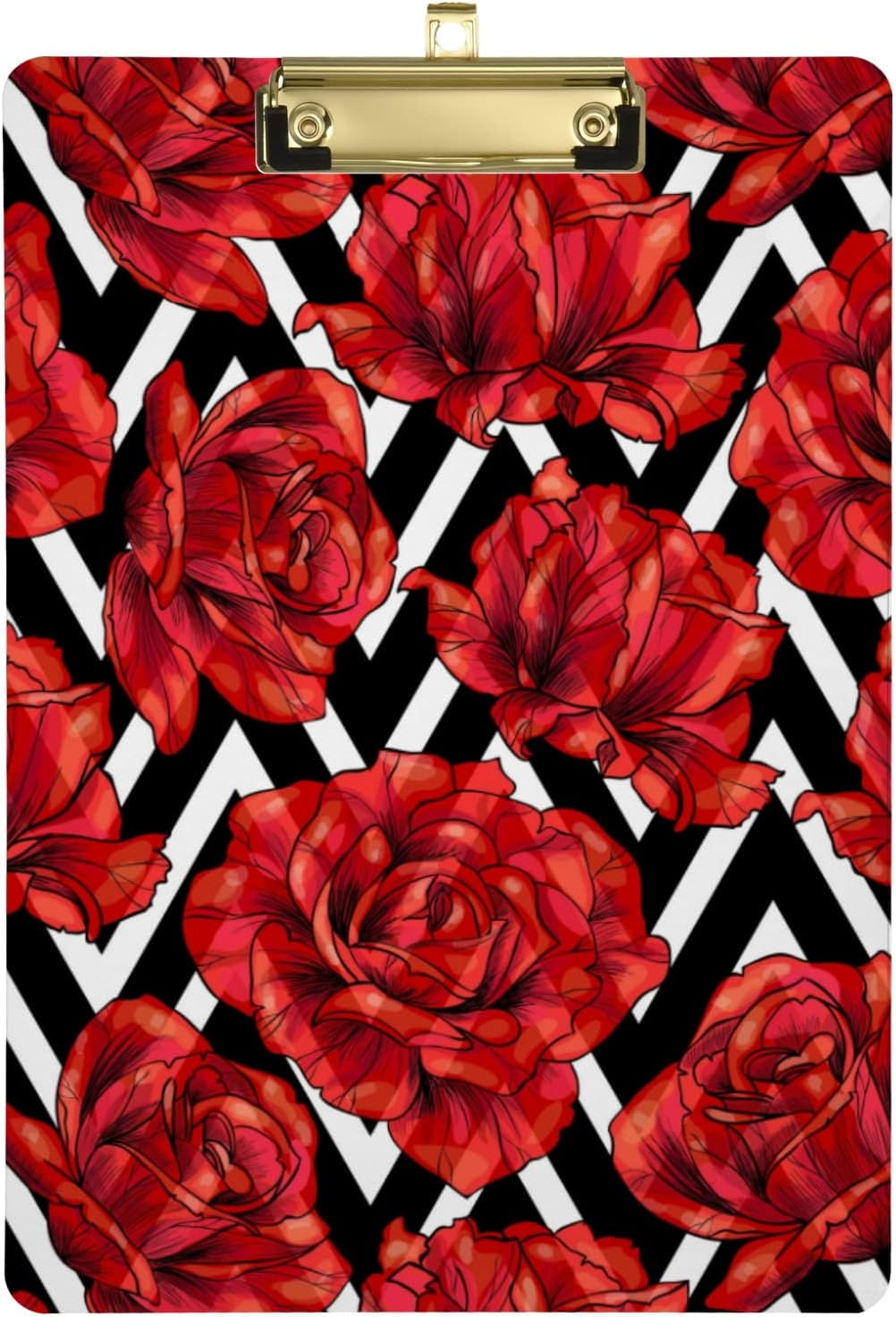 FMSHPON Red Rose Clipboard Hardboard Wood Nursing Clip Board and Pull ...