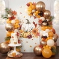 Autumn Harvest Arch Backdrop Cover 7.2 FT, Fall White Orange Pumpkin ...