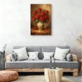 Red Roses in Vase Oil Painting Style Framed Canvas Wall Art - Classical ...