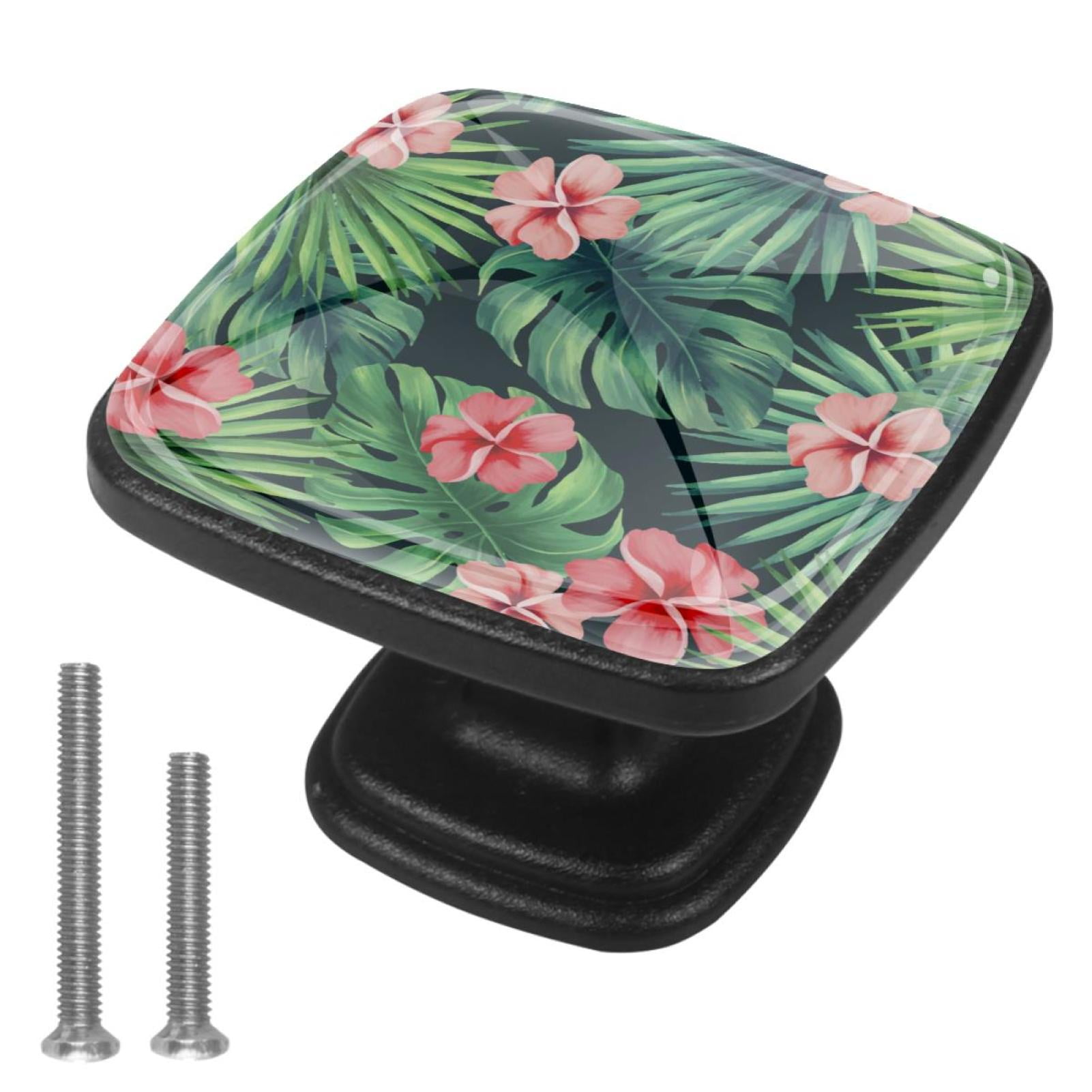 4 Pcs Cabinet Handle Drawer Pulls Tropical Green Knobs with Screws ...