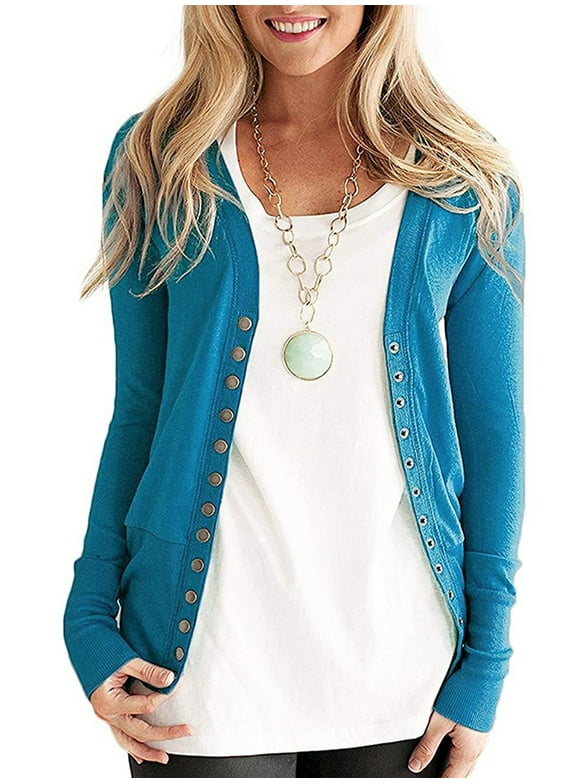 Snap Front Sweatshirt Cardigan