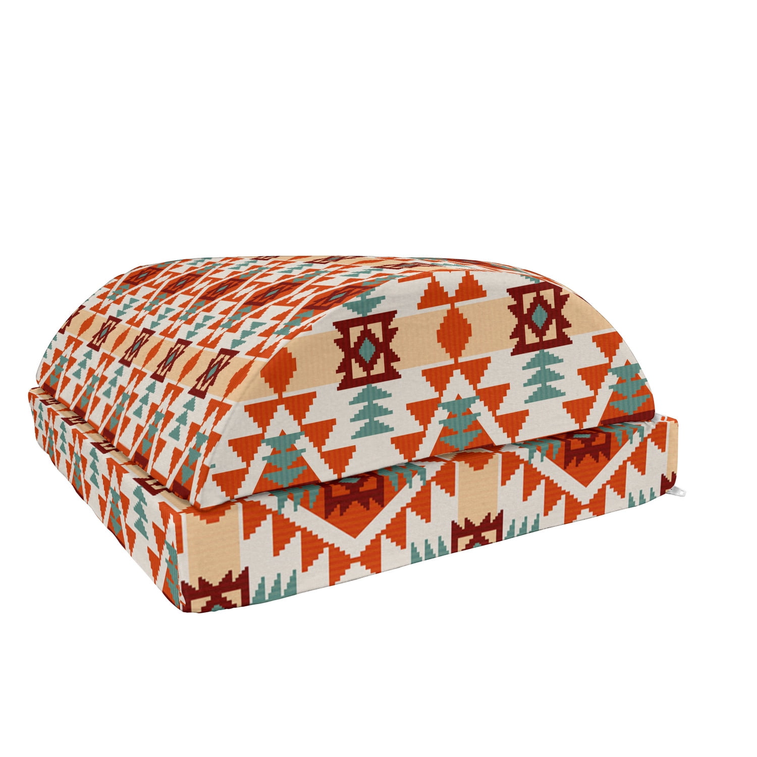 Tribal Foot Rest, Prehistoric Traditional Aztec Folk Motif with ...