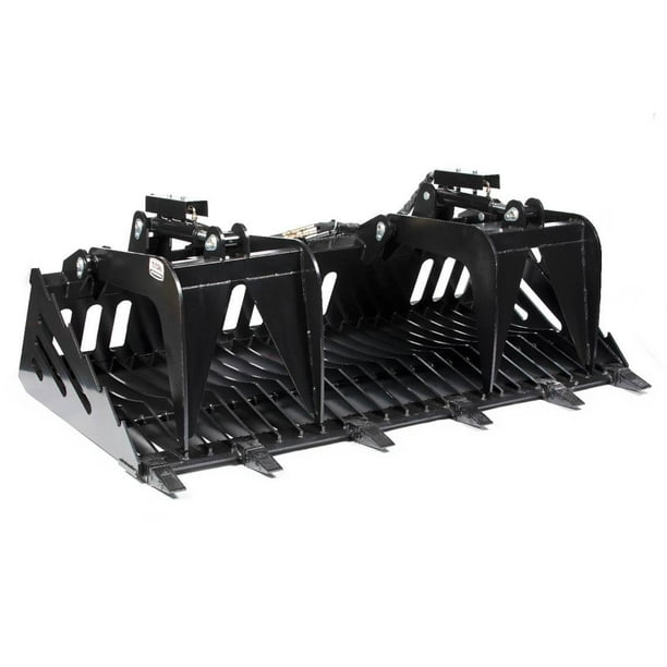 Titan Attachments 82-in Fine Grade Rock Grapple Skeleton Rake with ...