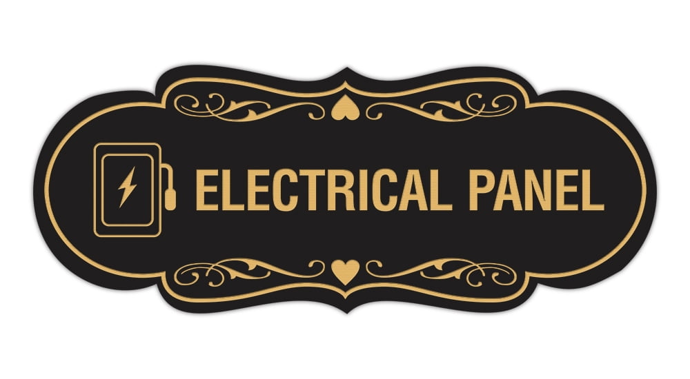 Designer Electrical Panel (Box) Sign (Black Gold) - Large - Walmart.com