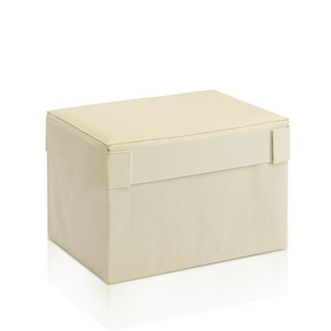 Furinno Oxford Rectangular Foldable Storage Stool Ottoman- Ivory - 12. ...