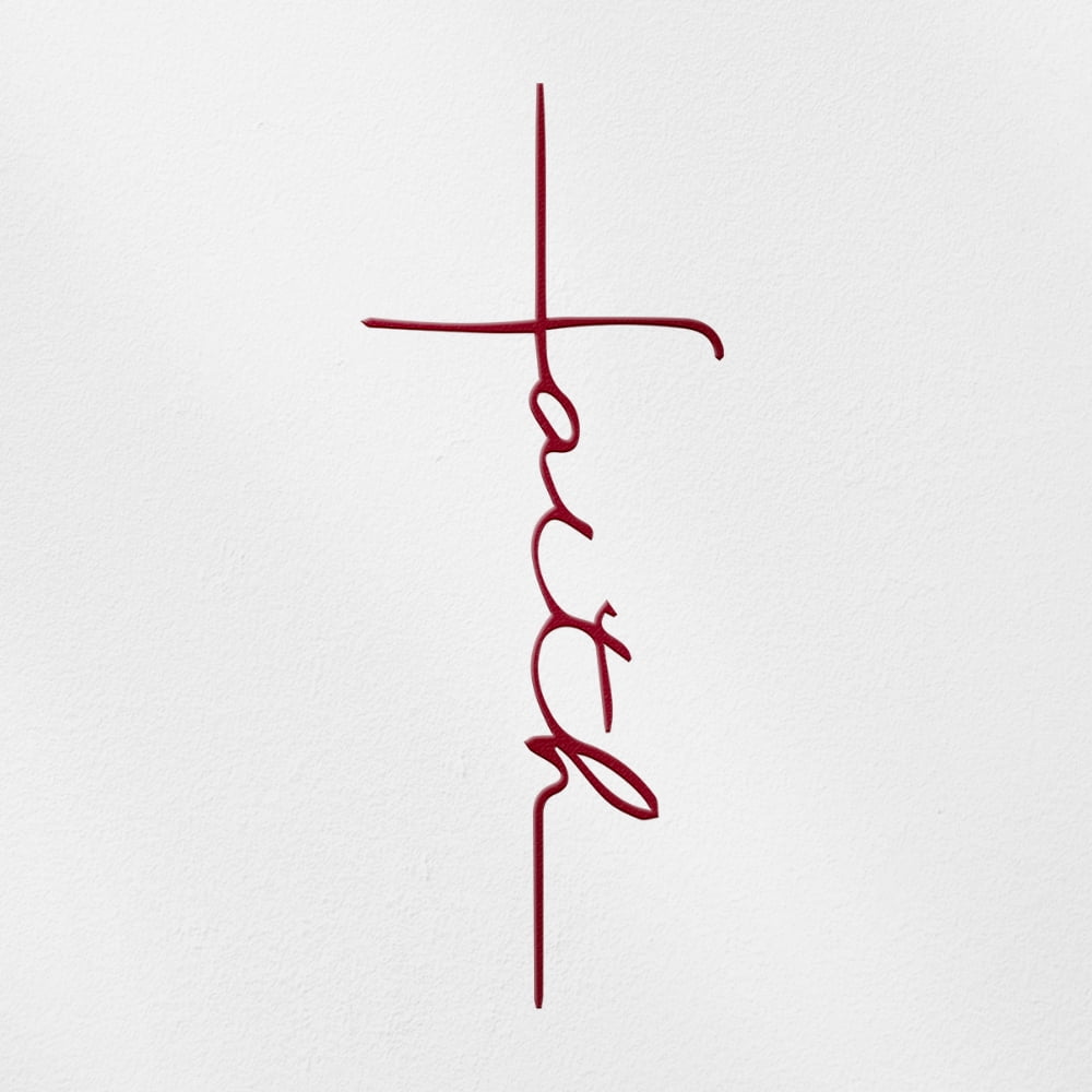 Transparent Decal Stickers Of Faith Cross 1 (Burgundy) Premium ...