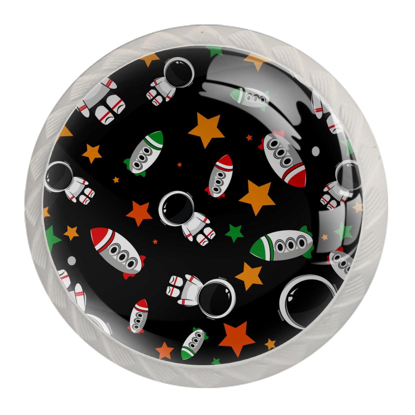 4 Pcs Astronauts Rockets Knobs for Kitchen Cabinet Cupboard Dresser ...