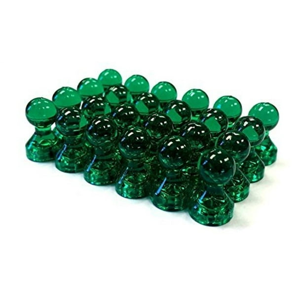 24 Green Magnetic Push Pins - Perfect Magnets for Fridge, Calendars ...