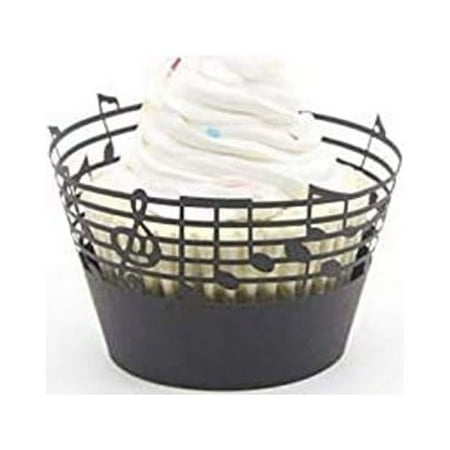 50PCS Music Notes Cupcake Wrappers Cupcake Decorations Lace Hollow ...