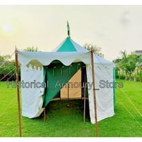 Medieval Round pavilion tent 4m White-emerald green waterproof camping ...