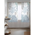 Blue Beige Coastal Turtle Curtains 63 Inch Length, Sheer Curtains for ...