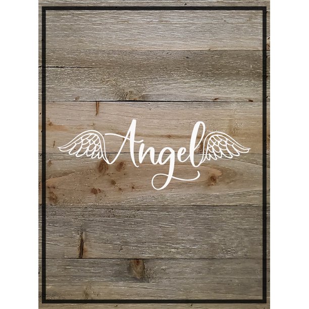 Wood Wall Art decor Angel angel wings feather protector guardian heaven ...