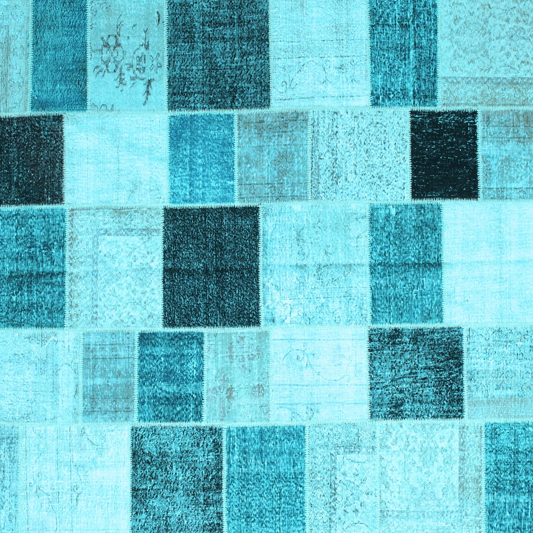 Ahgly Company Indoor Square Patchwork Light Blue Transitional Area Rugs ...