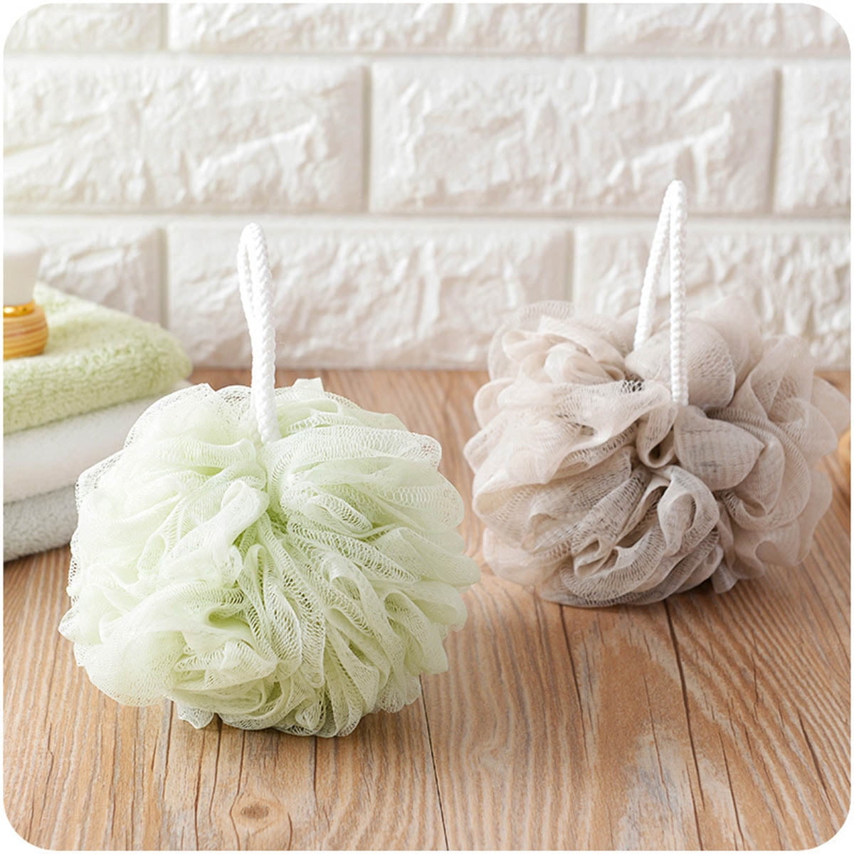 Buy Large Bath Pouf Puff Shower Mesh Loofah Sponge Mesh Shower Pouf 4 ...