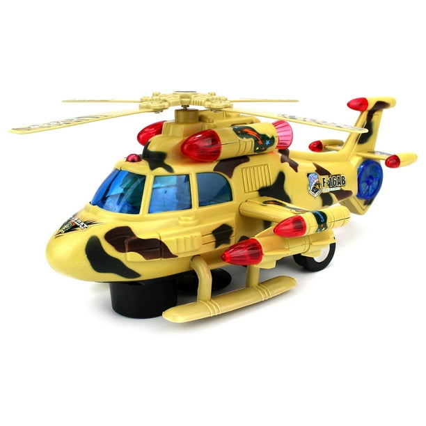 Velocity Toys Sky Pilot Battery Operated Bump and Go Toy Helicopter w ...
