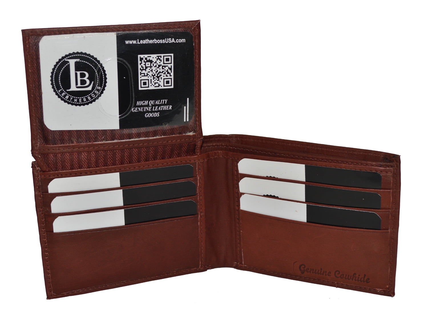 Men's Bifold Leather Wallet with a secret pocket - Walmart.com