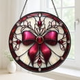Pink Bow Round Suncatcher – Stained Glass Style Window Decor - Walmart.com