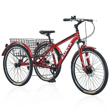 Lilypelle Mountain Tricycle for Adults, MTB 7 Speed Three Wheel Bike ...