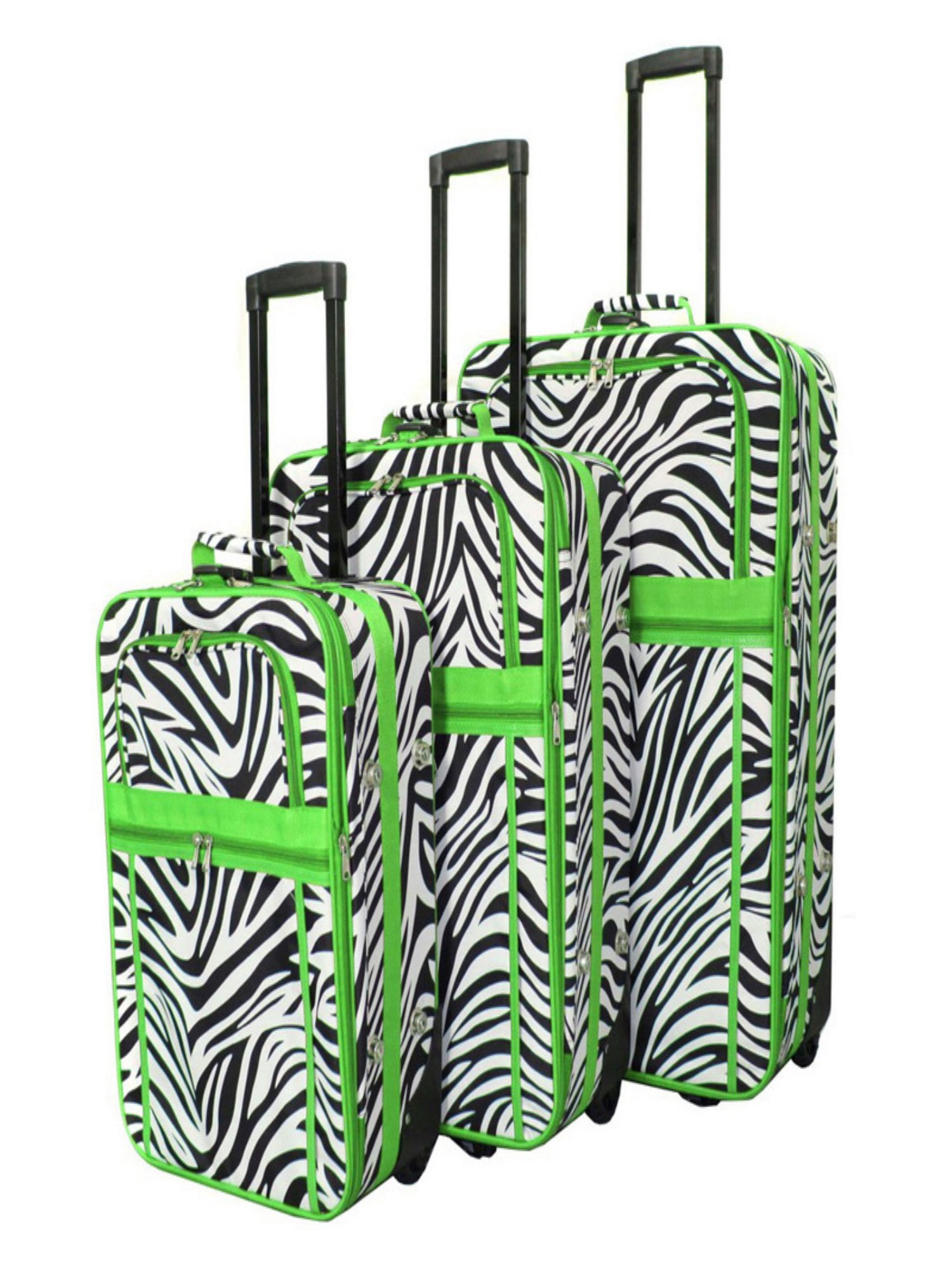 World Traveler Zebra 3 Piece Expandable Upright Luggage Set - Walmart.com