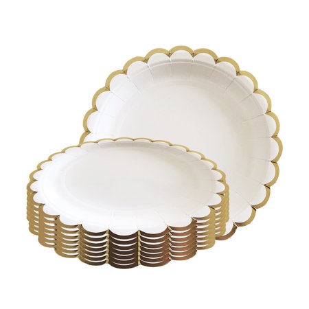 dodocool 8PCS Disposable 9 Inch Plates Disposable Paper Tableware Set ...