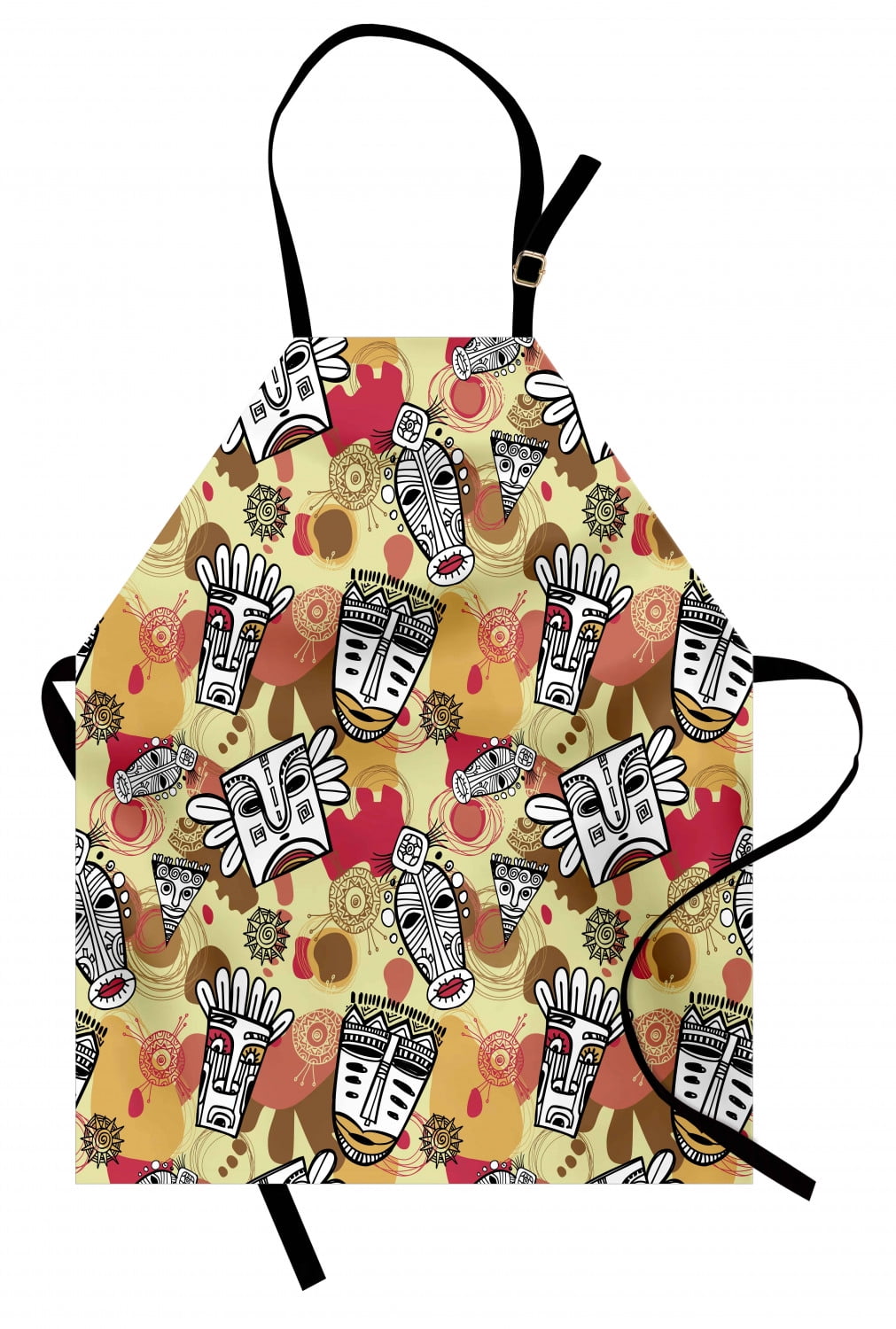 Primitive Apron Cartoon Aboriginal Masks Feathers Sun Figures ...